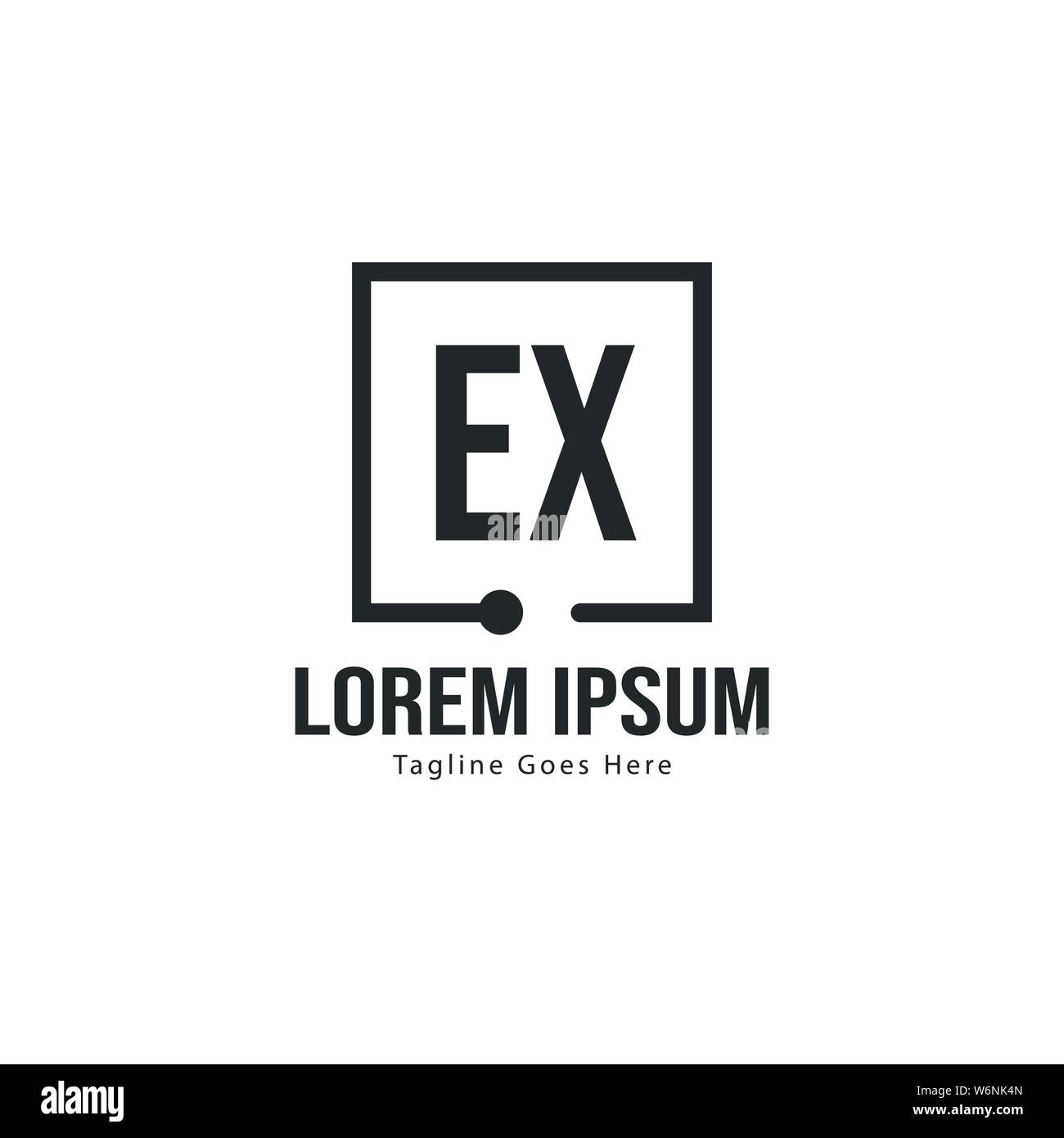 Initial EX logo template with modern frame. Minimalist EX letter logo ...