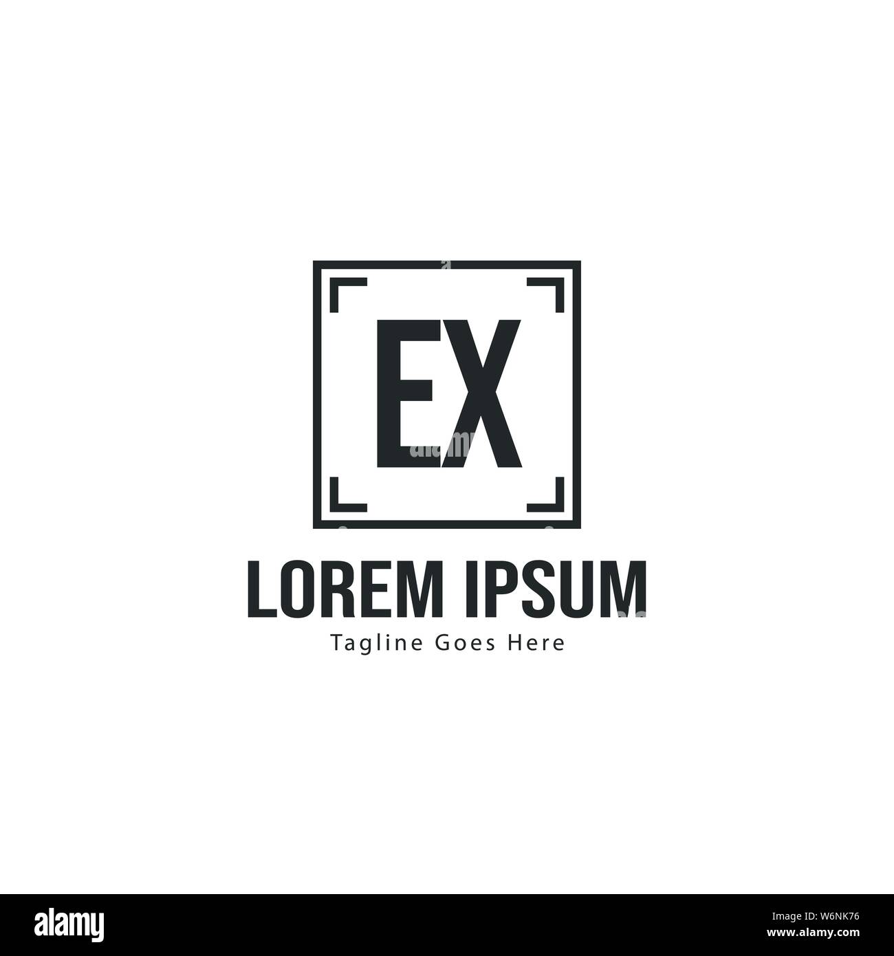 Initial EX logo template with modern frame. Minimalist EX letter logo ...