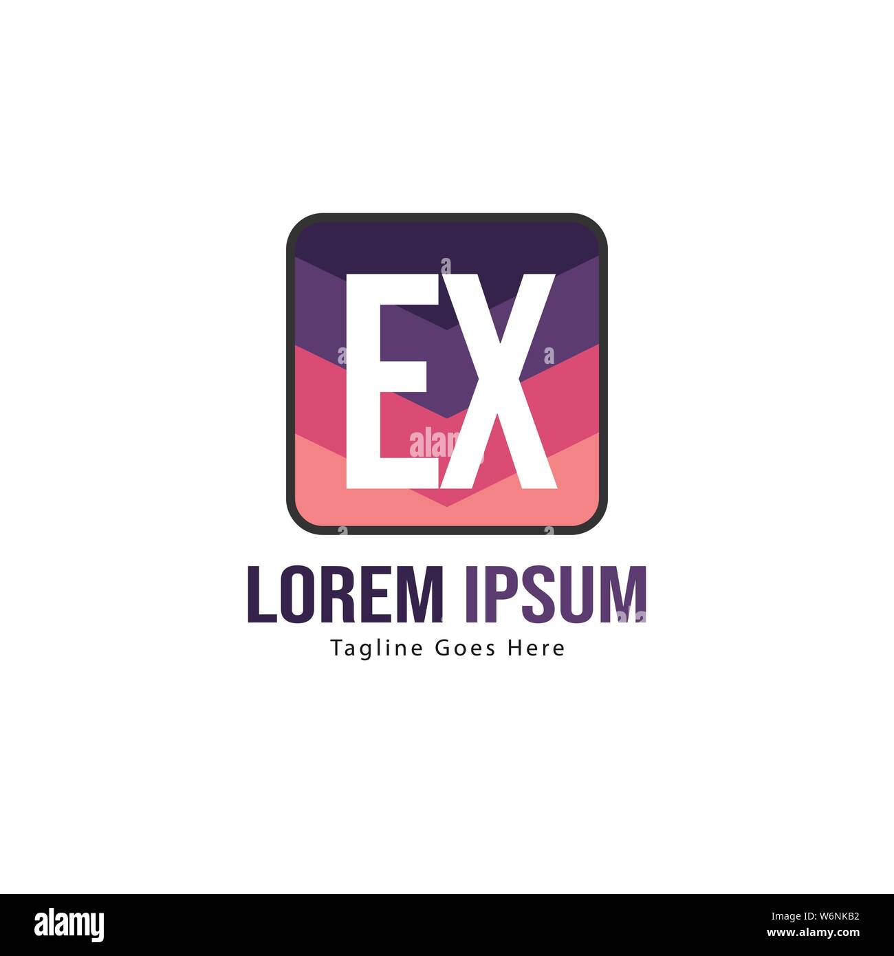 Initial EX logo template with modern frame. Minimalist EX letter logo ...