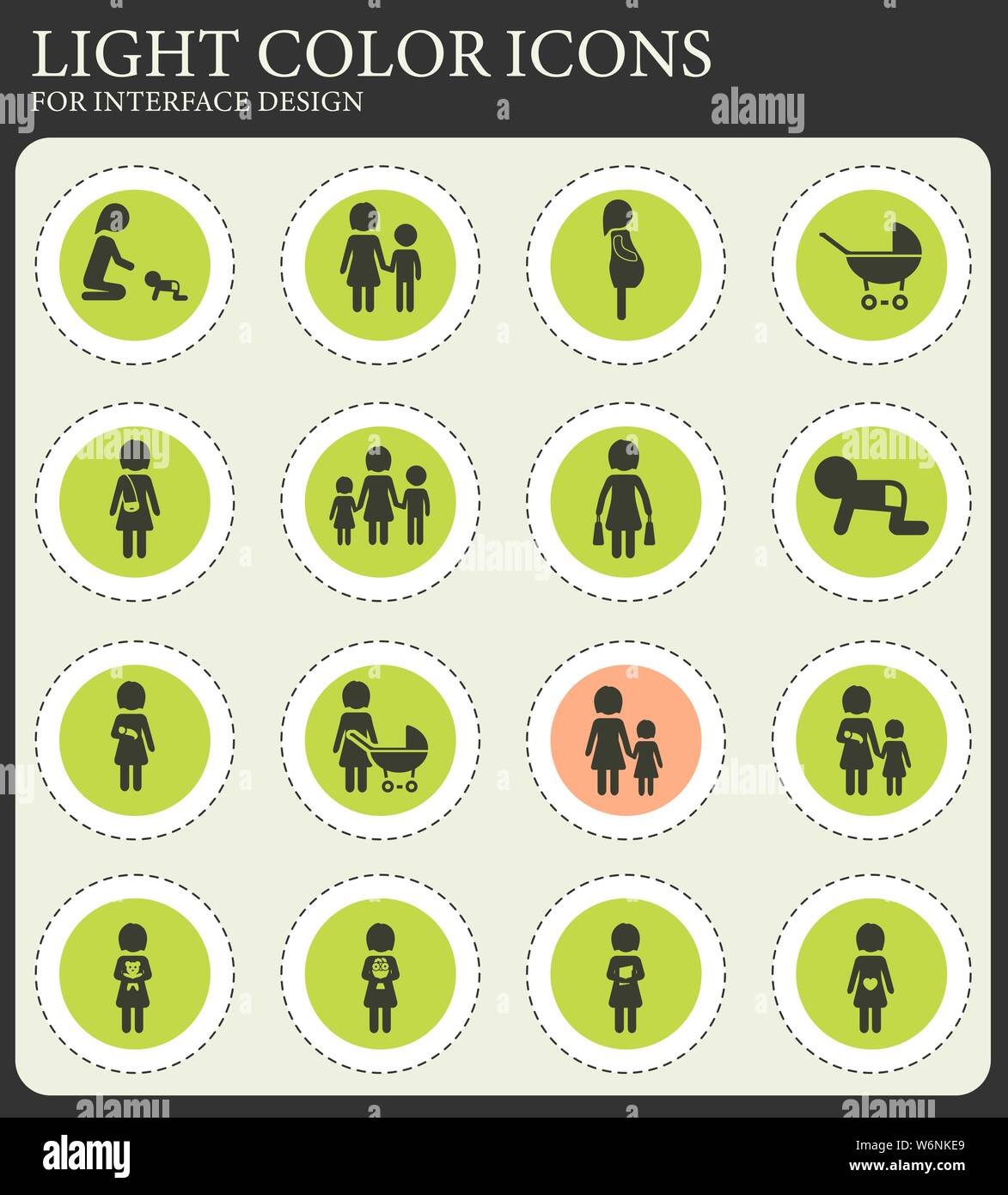 People and family vector icons for web and user interface design Stock ...
