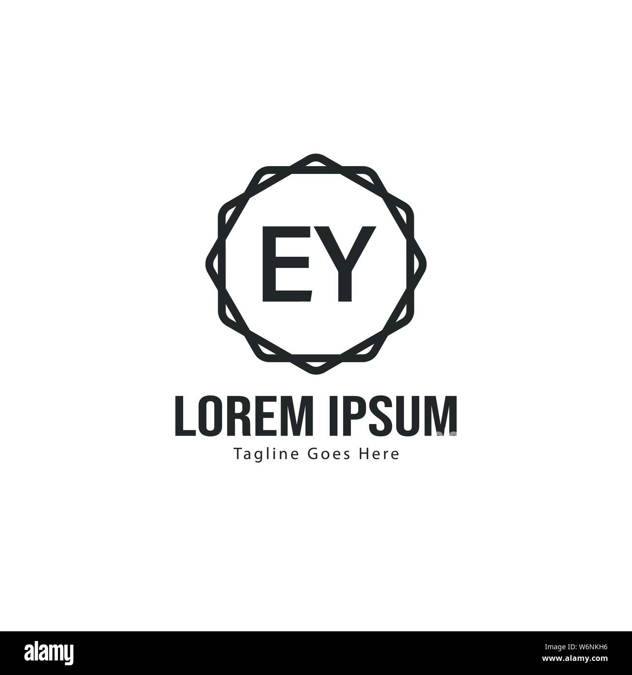 Initial EY logo template with modern frame. Minimalist EY letter logo ...