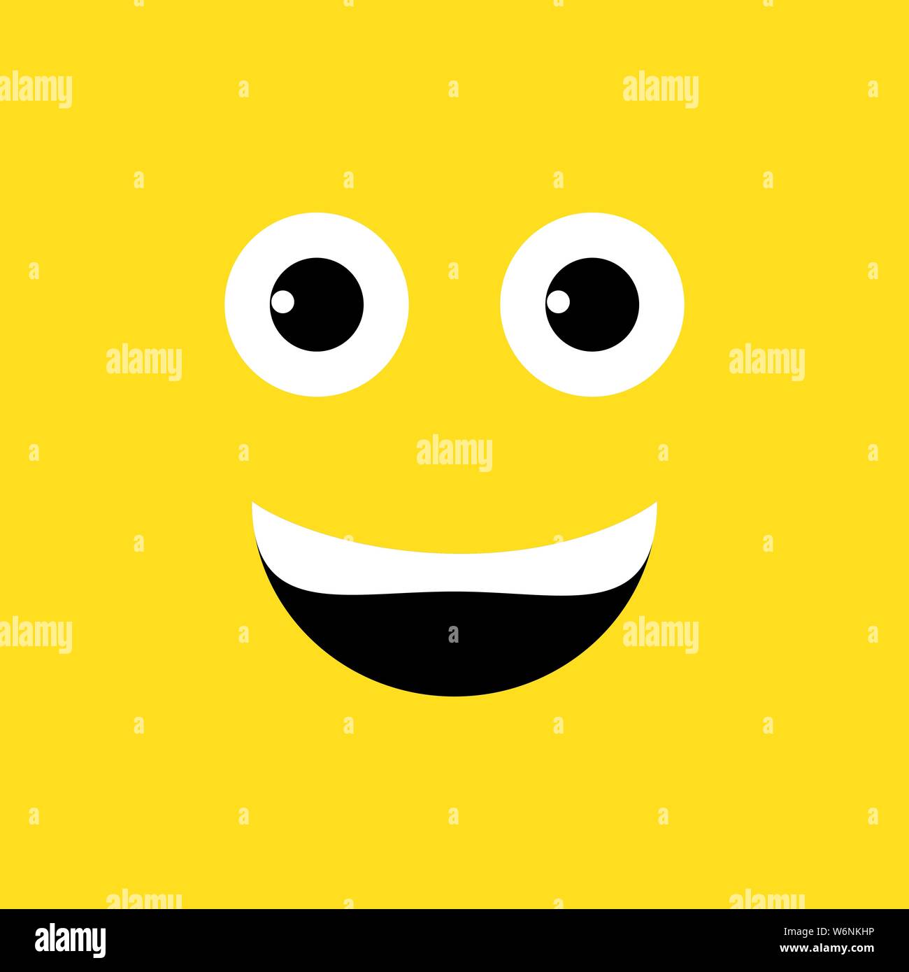 Vector illustration. Emotion squared. Flat design. Yellow smiley face ...
