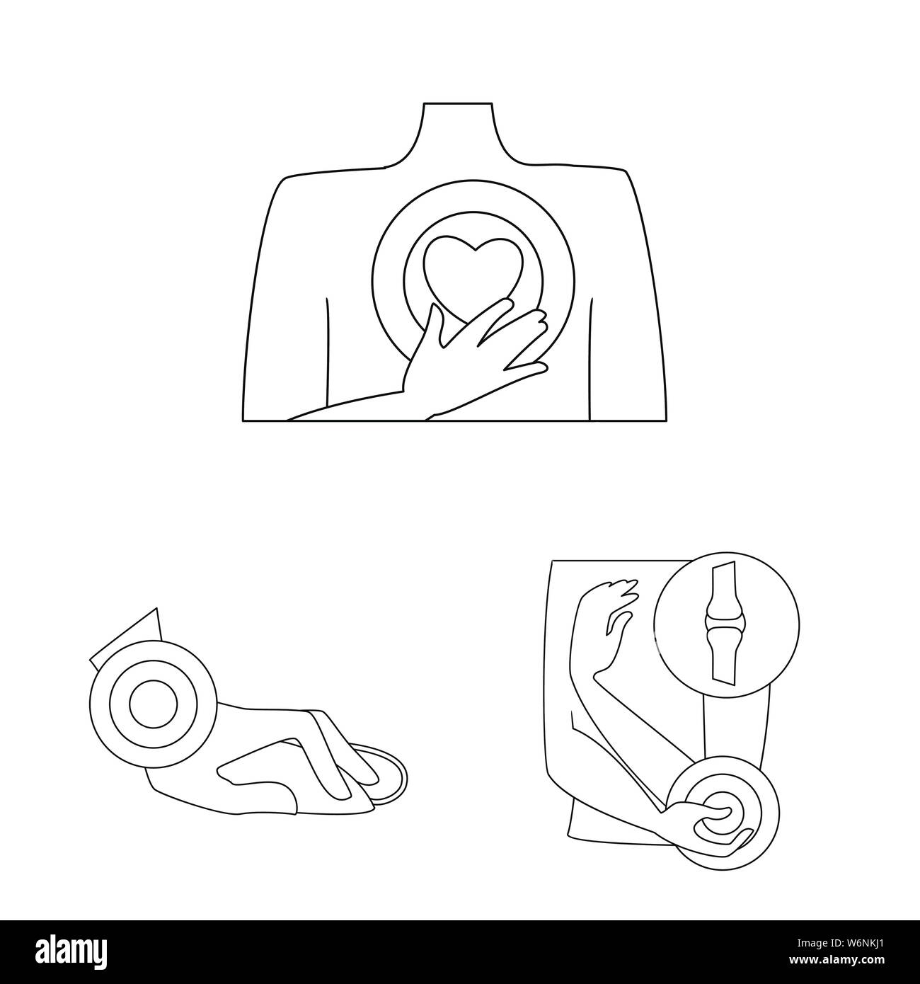 Vector illustration of bone and inflammation logo. Set of bone and ...