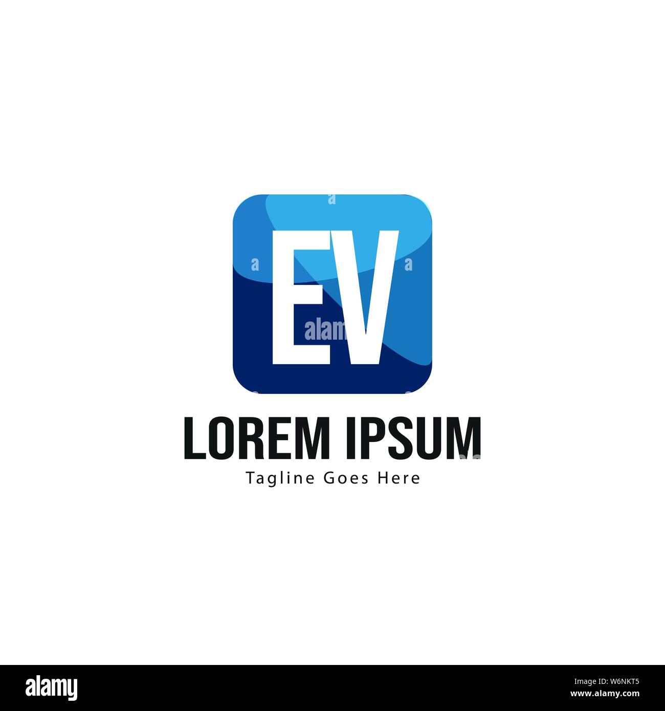 Initial EV logo template with modern frame. Minimalist EV letter logo ...