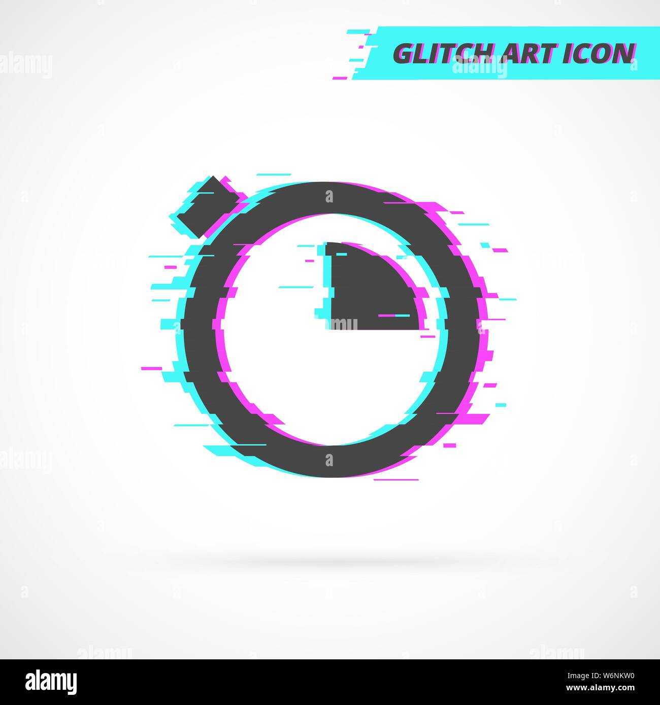 Stopwatch and Timer Glitch Icon Vector. Speed Clock sign Stock Vector ...