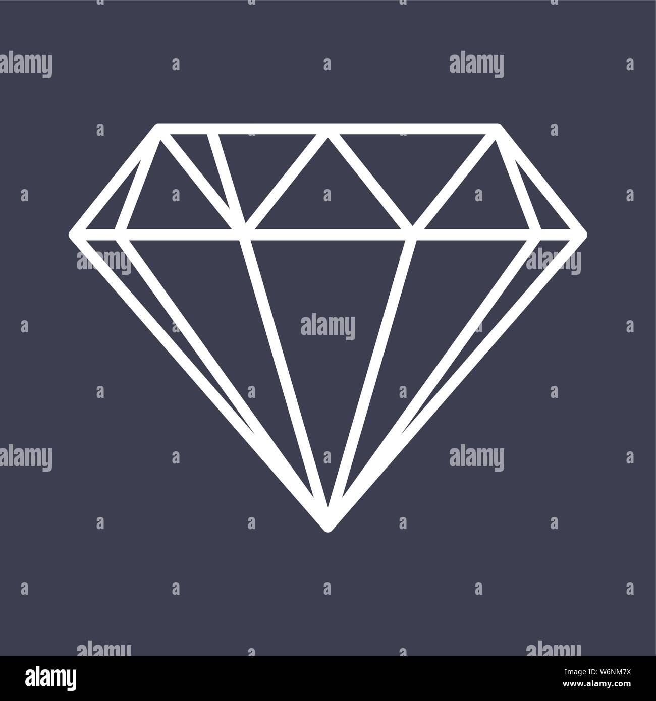 Diamond outline icon. Flat vector style illustration Stock Vector Image ...
