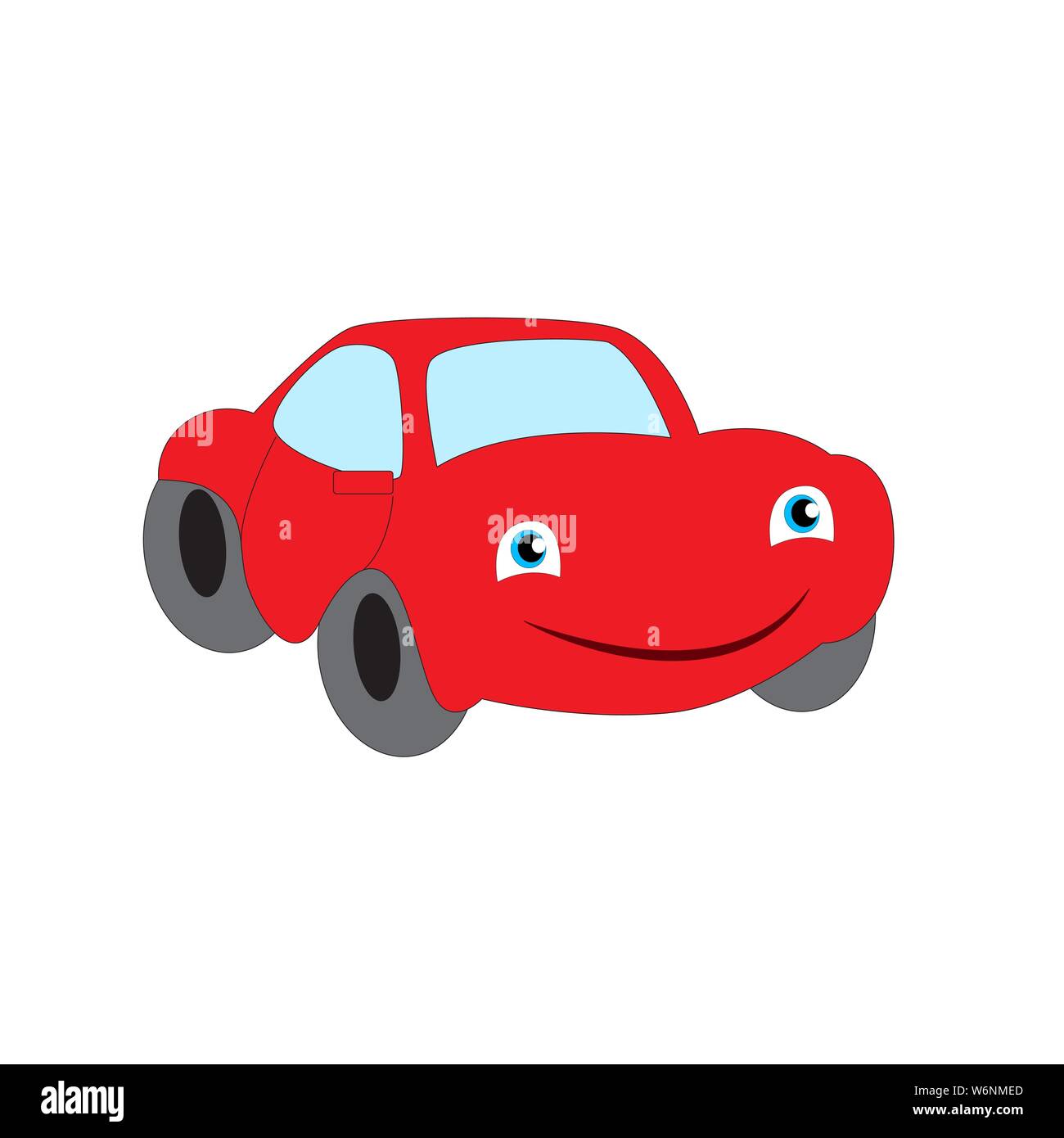 Cartoon smiling red car isolated on a white background Stock Vector ...