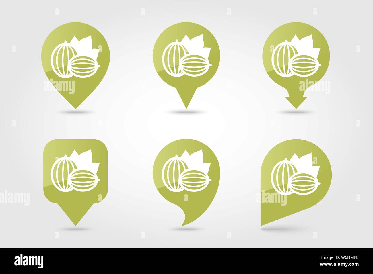 Gooseberry pin map icon. Gooseberry berry fruit sign. Map pointer. Map ...