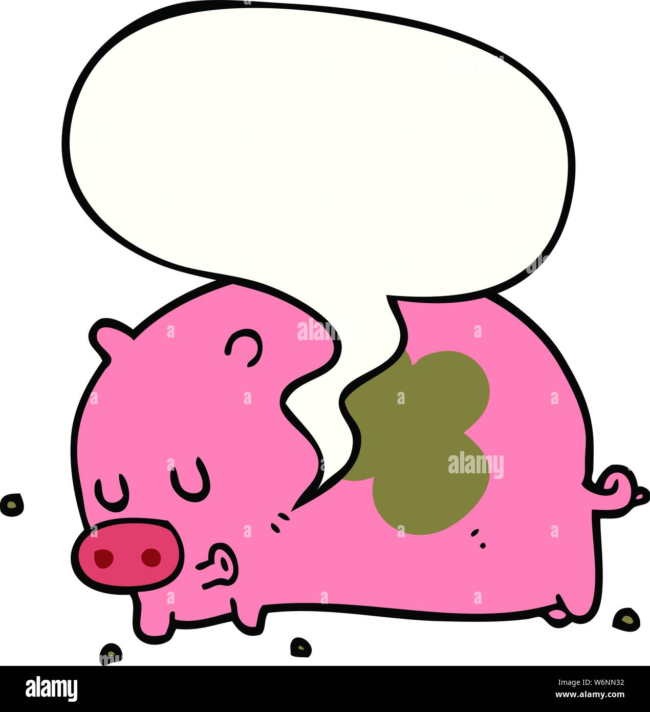 cute cartoon pig with speech bubble Stock Vector Image & Art - Alamy