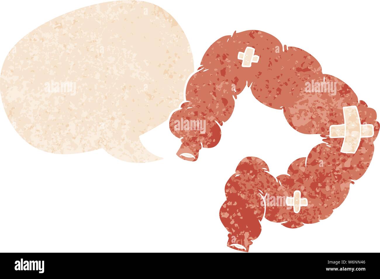 cartoon colon with speech bubble in grunge distressed retro textured ...