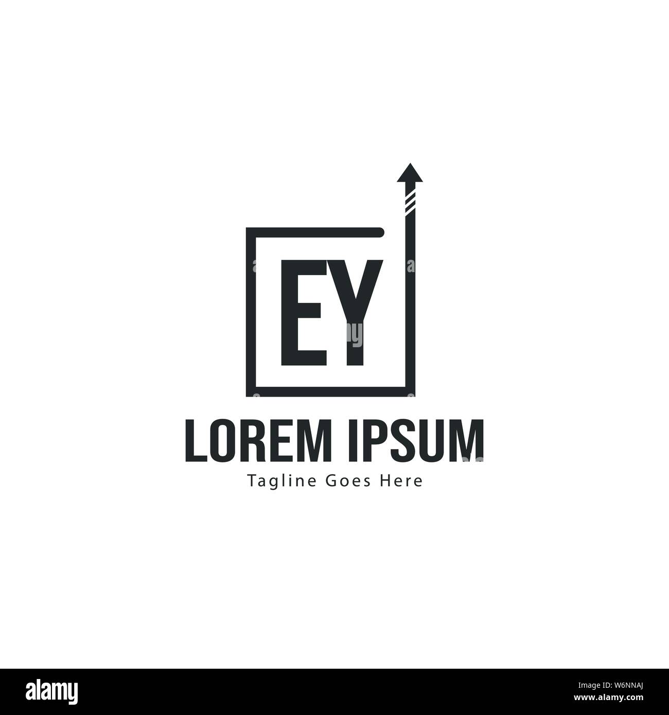 Initial EY logo template with modern frame. Minimalist EY letter logo ...
