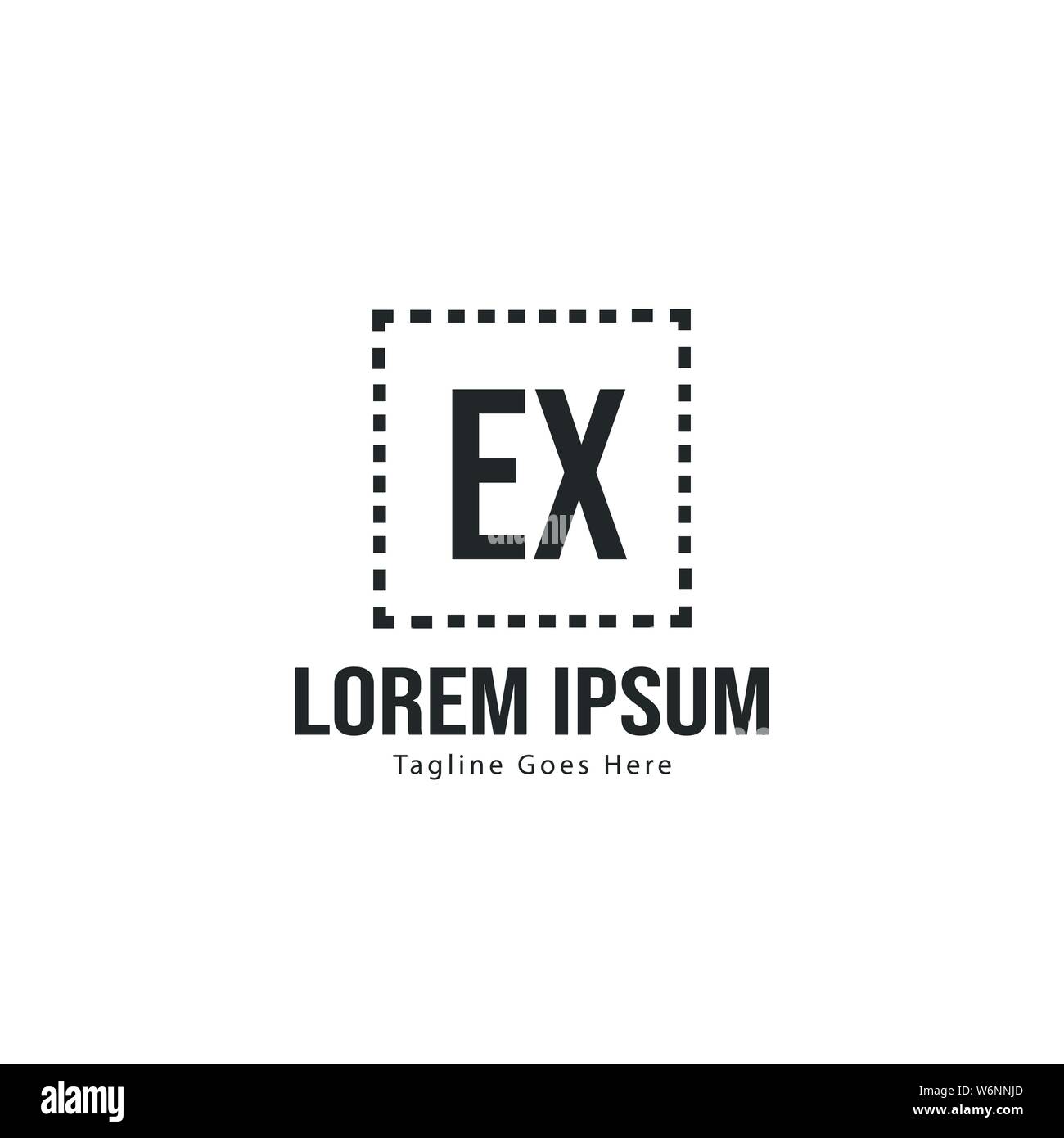 Initial EX logo template with modern frame. Minimalist EX letter logo ...