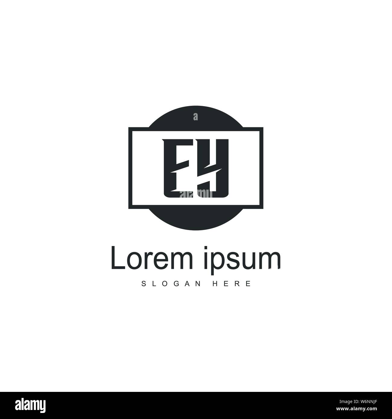 Initial EY logo template with modern frame. Minimalist EY letter logo ...