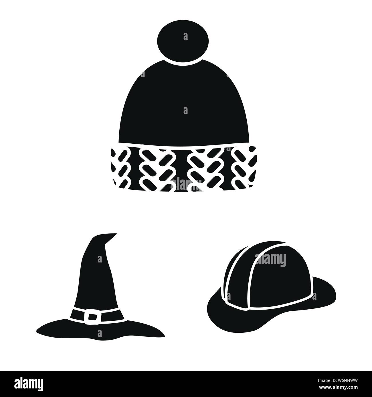 Vector illustration of beanie and beret sign. Collection of beanie and ...