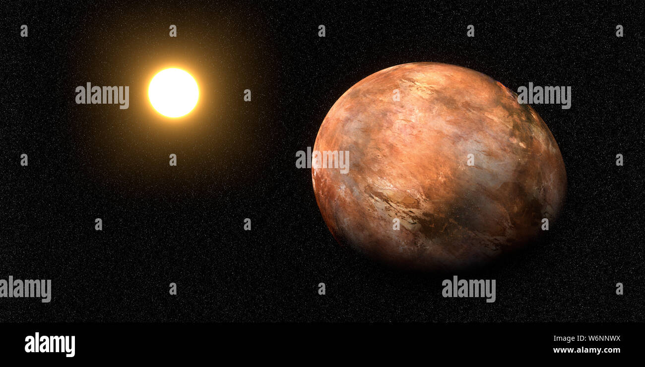 Scorching Hot Hellish Deformed, Evaporated Planet. Extremely detailed ...