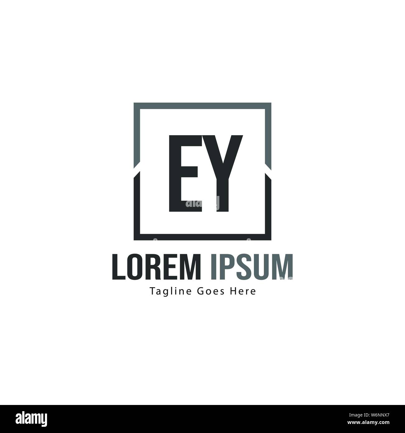 Initial EY logo template with modern frame. Minimalist EY letter logo ...