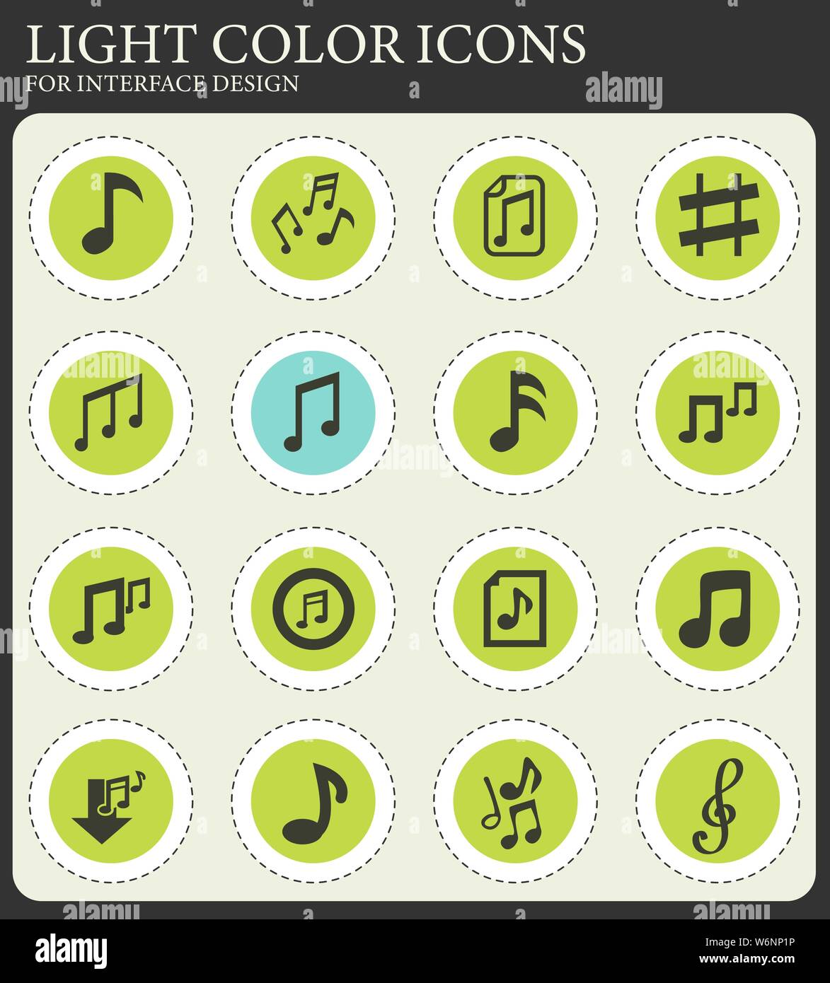 musical notes web icons for user interface design Stock Vector Image ...