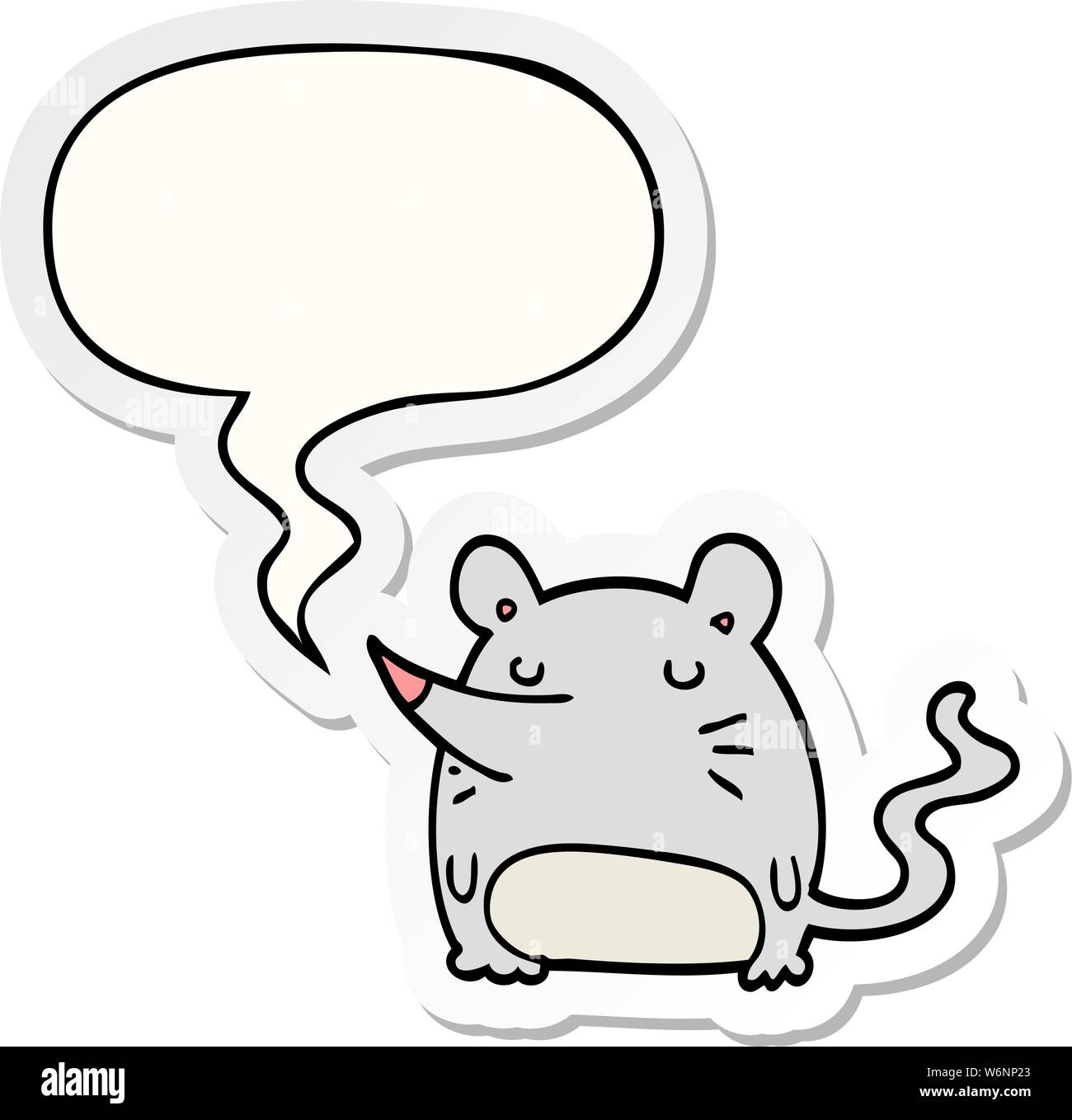 cartoon mouse with speech bubble sticker Stock Vector Image & Art - Alamy