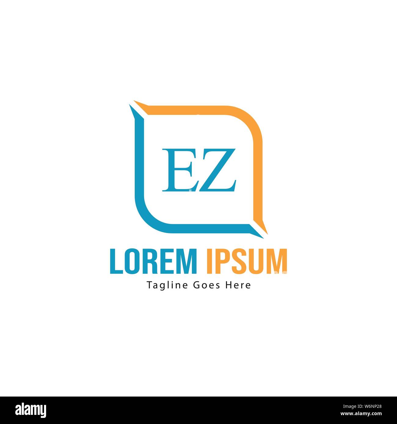 Initial EZ logo template with modern frame. Minimalist EZ letter logo ...