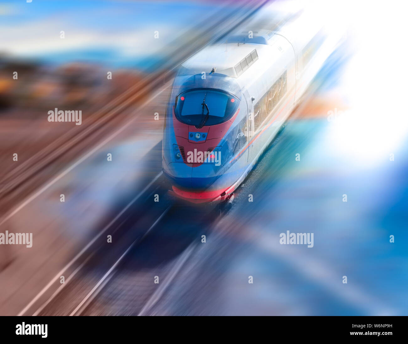 Speed of train traveling growing in modern world Stock Photo - Alamy