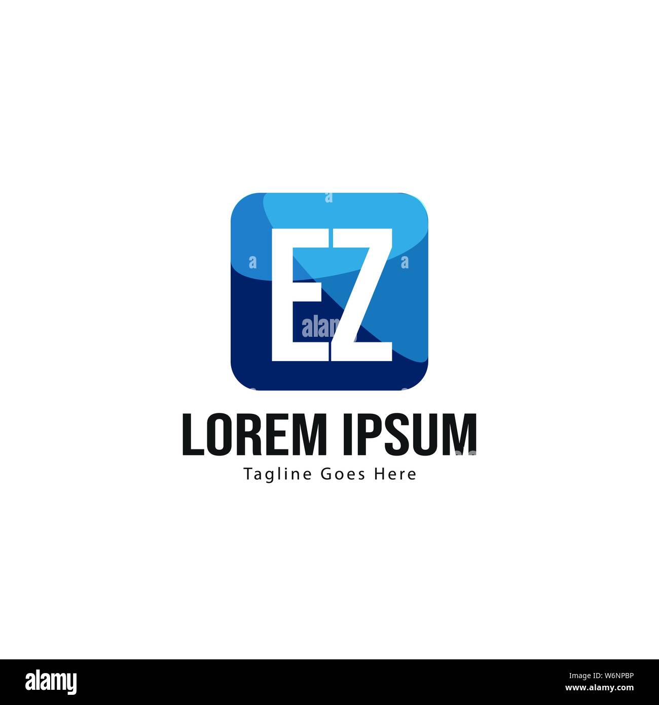 Initial EZ logo template with modern frame. Minimalist EZ letter logo ...