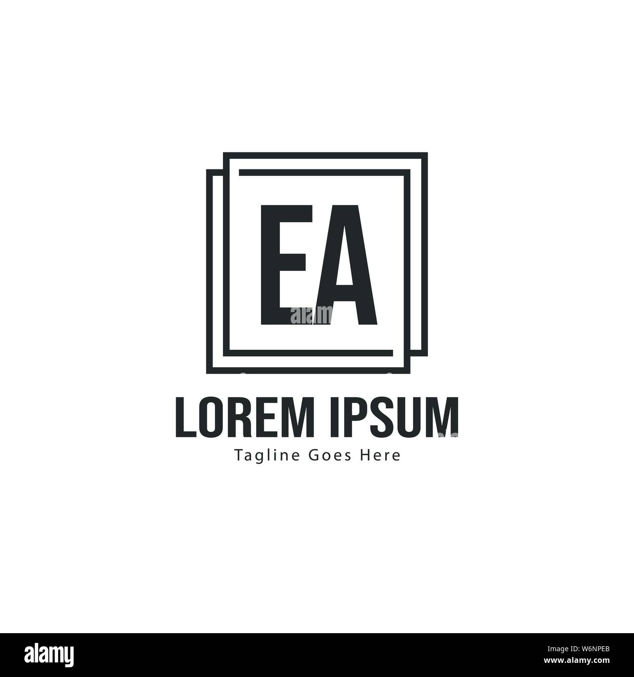 Initial EA logo template with modern frame. Minimalist EA letter logo ...