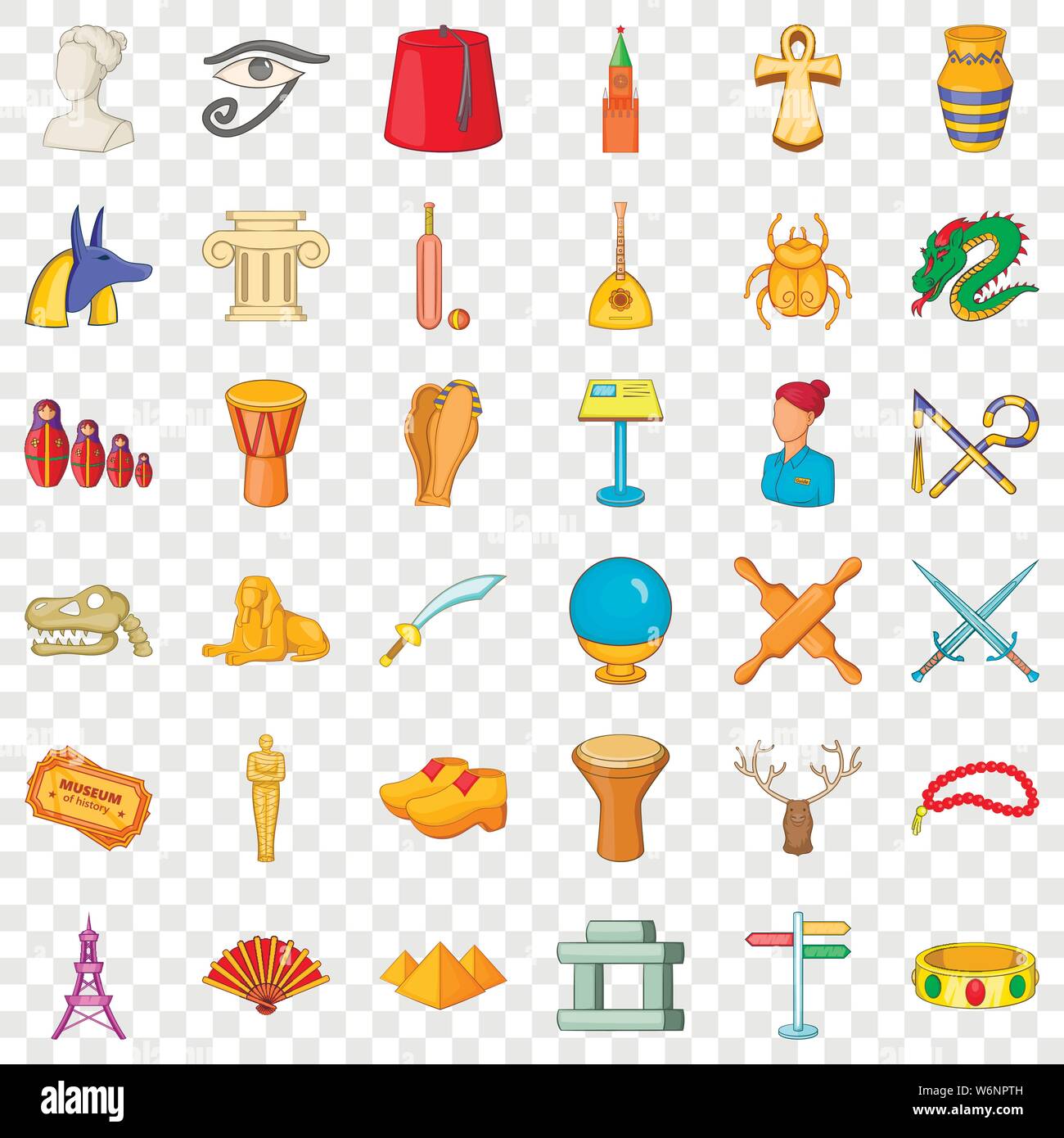 History museum icons set, cartoon style Stock Vector Image & Art - Alamy