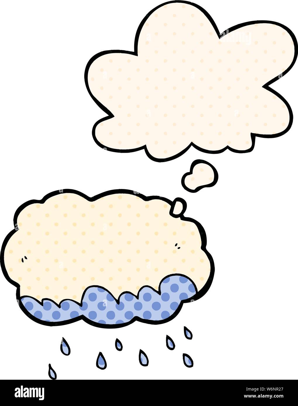 cartoon rain cloud with thought bubble in comic book style Stock Vector ...