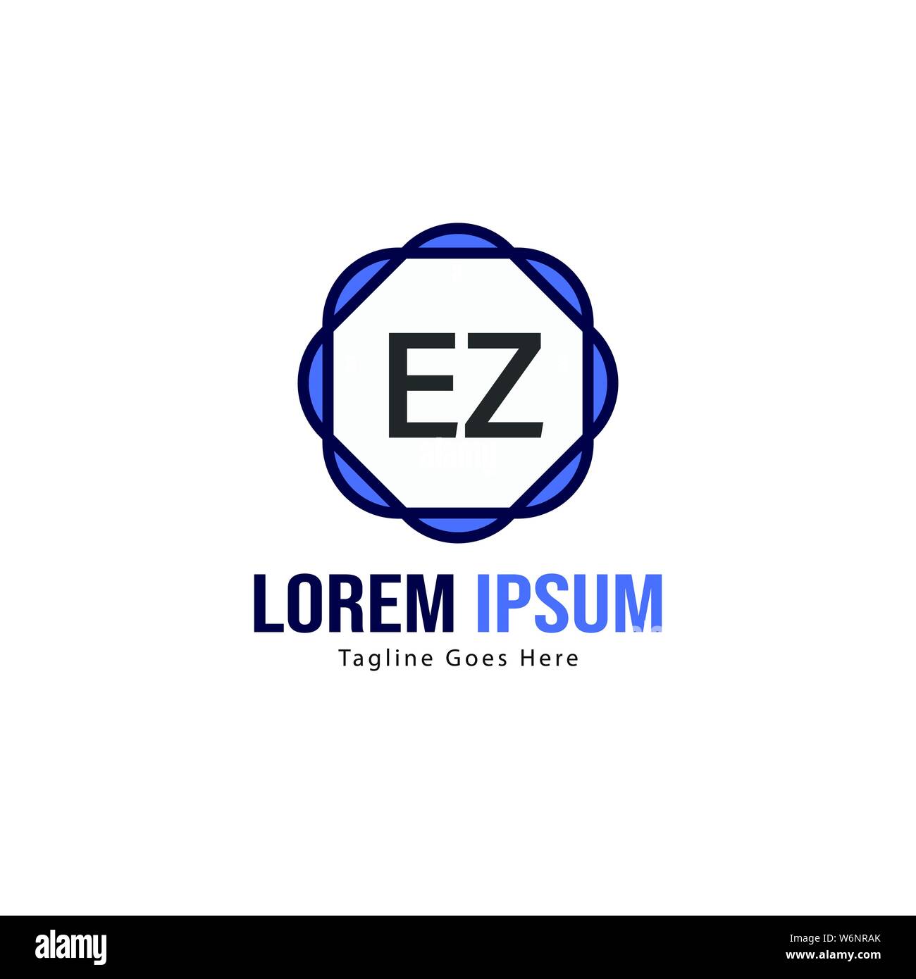 Initial EZ logo template with modern frame. Minimalist EZ letter logo ...