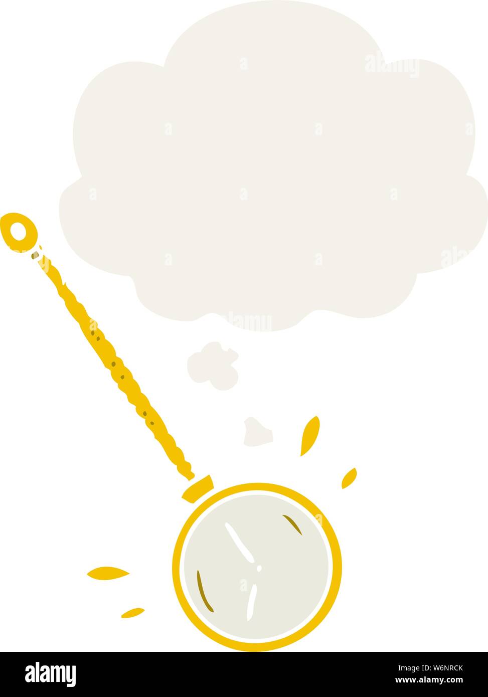 cartoon gold watch with thought bubble in retro style Stock Vector ...