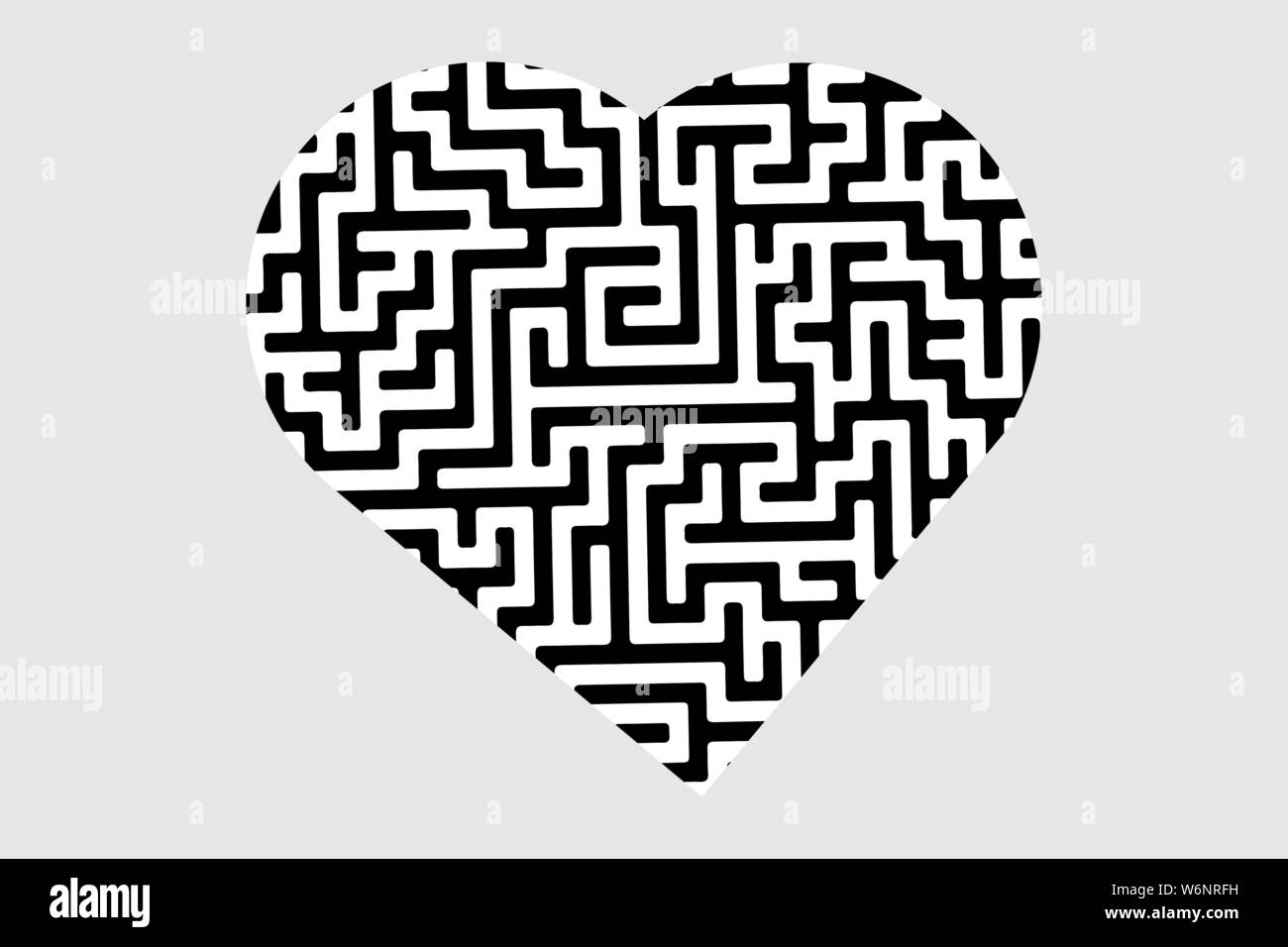 Heart shape maze Symbol of labyrinth.Vector illustration EPS10 Stock ...