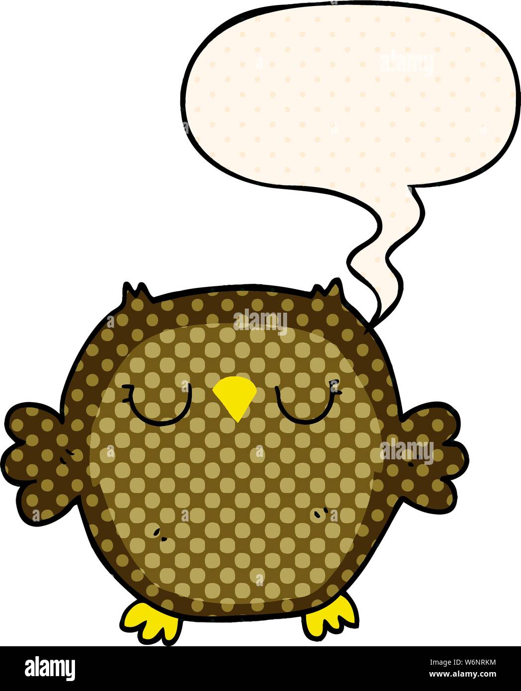 cartoon owl with speech bubble in comic book style Stock Vector Image ...