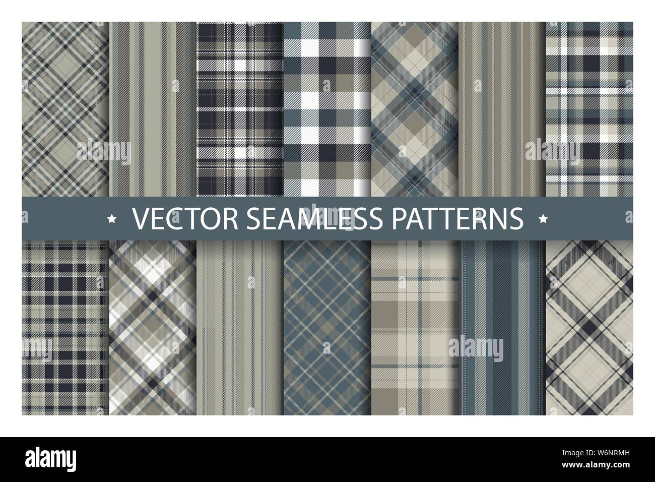 Set plaid pattern seamless. Tartan patterns fabric texture. Checkered ...