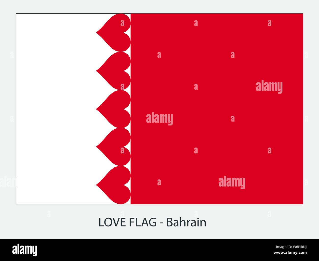 I love Bahrain vector flag with heart sign symbolizing love for that ...
