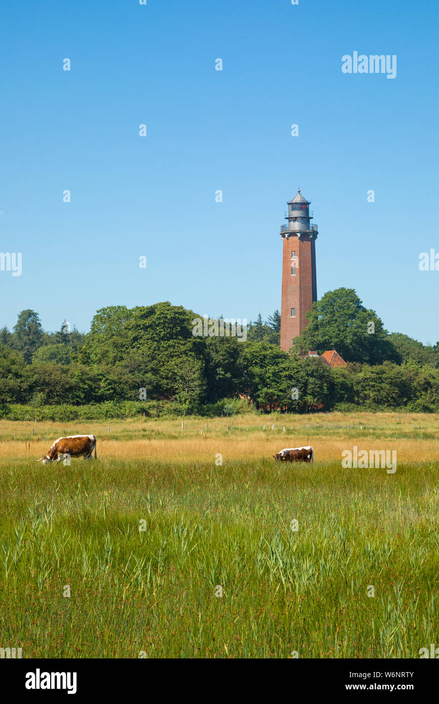 Neuland lighthouse at Behrensdorf, Hohwacht Bay, Baltic Sea coast ...