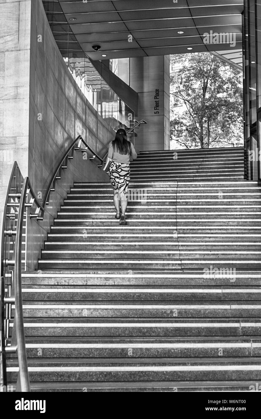 Lady on Steps Stock Photo - Alamy