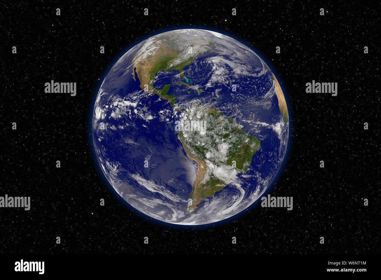 Planet Earth against dark starry sky background, elements of this image ...