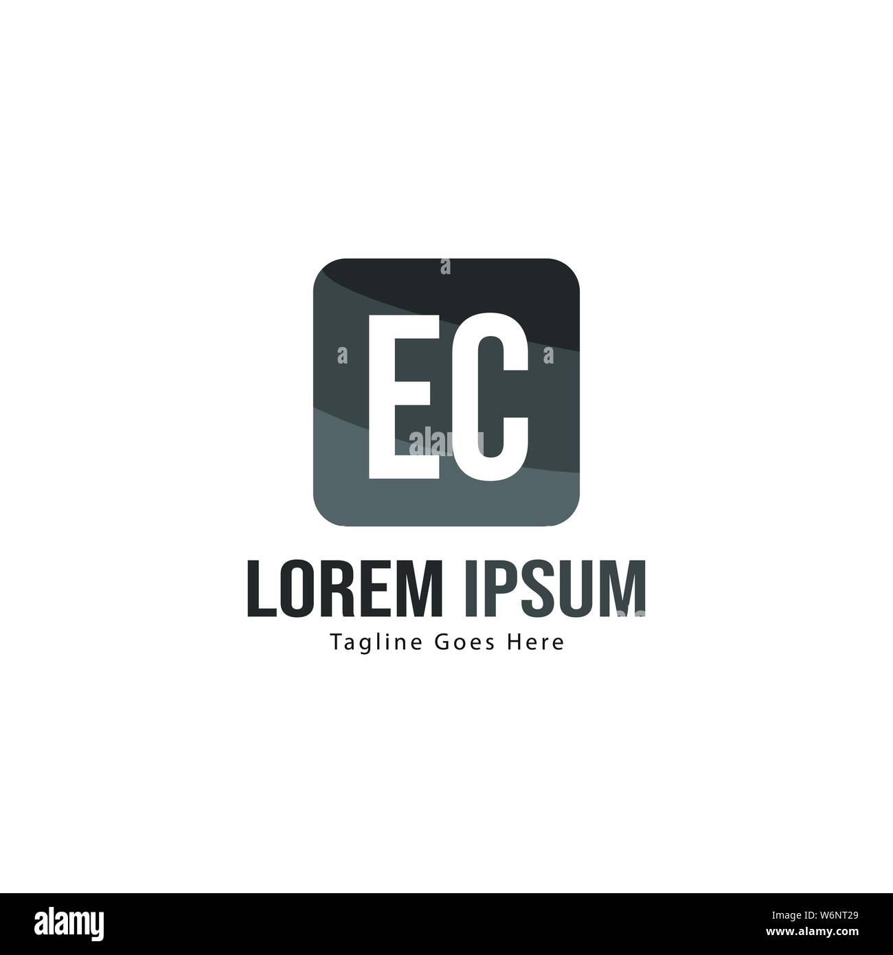Initial EC logo template with modern frame. Minimalist EC letter logo ...