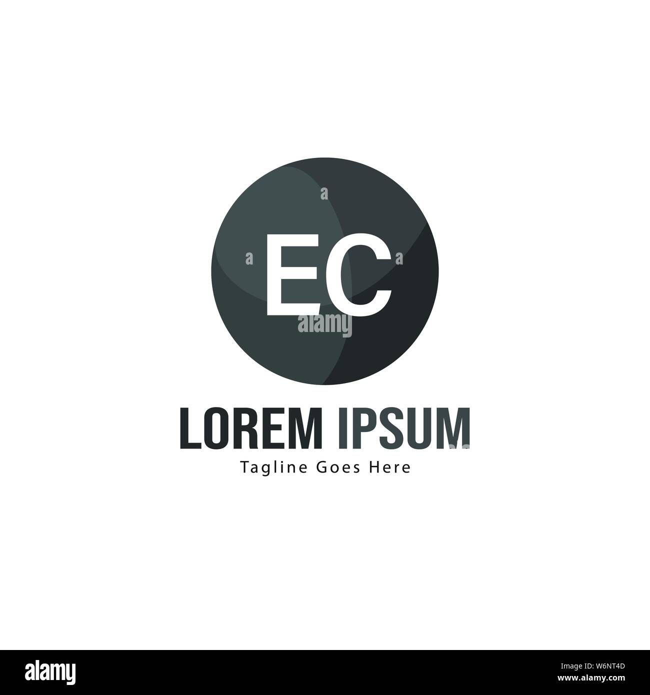 Initial EC logo template with modern frame. Minimalist EC letter logo ...