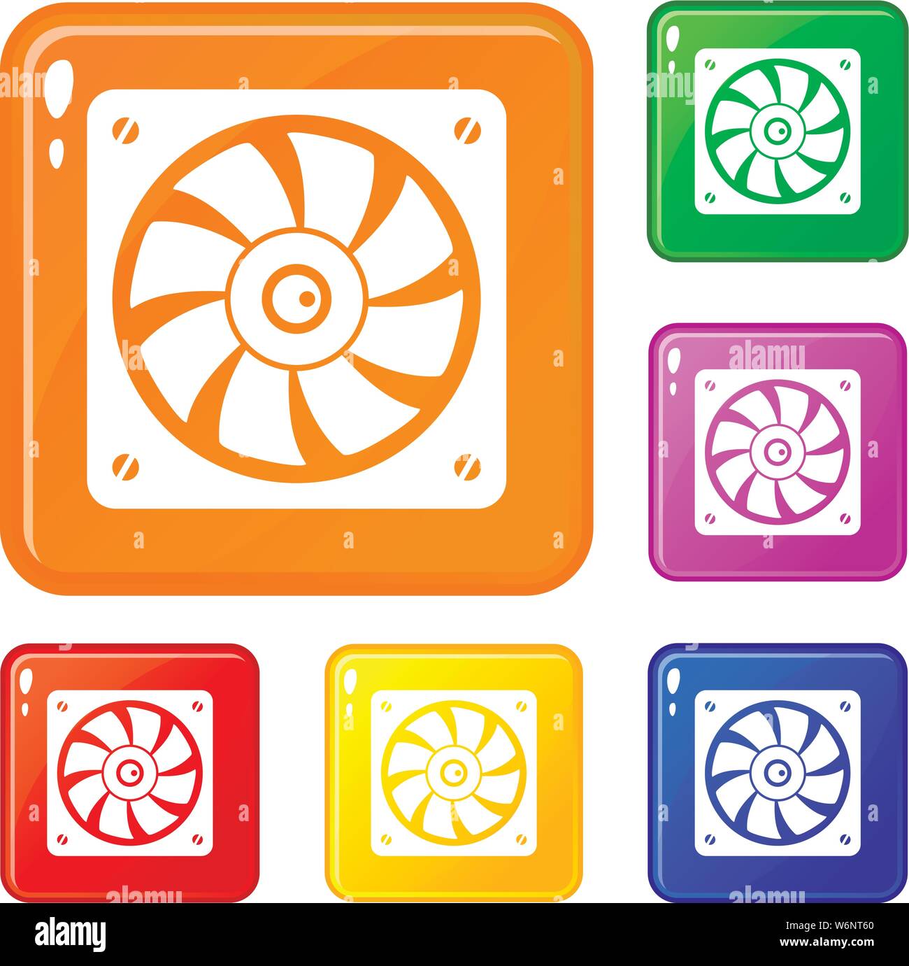Computer fan icons set vector color Stock Vector Image & Art - Alamy