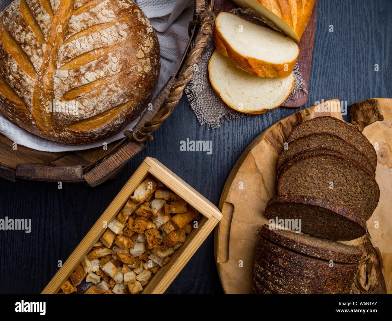 Different types breads buns hi-res stock photography and images - Alamy