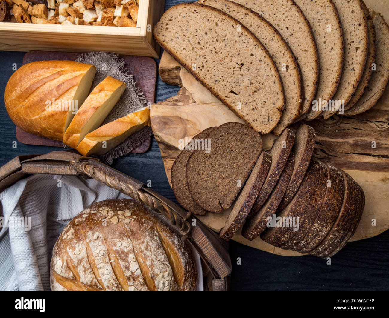 Different types breads buns hi-res stock photography and images - Alamy