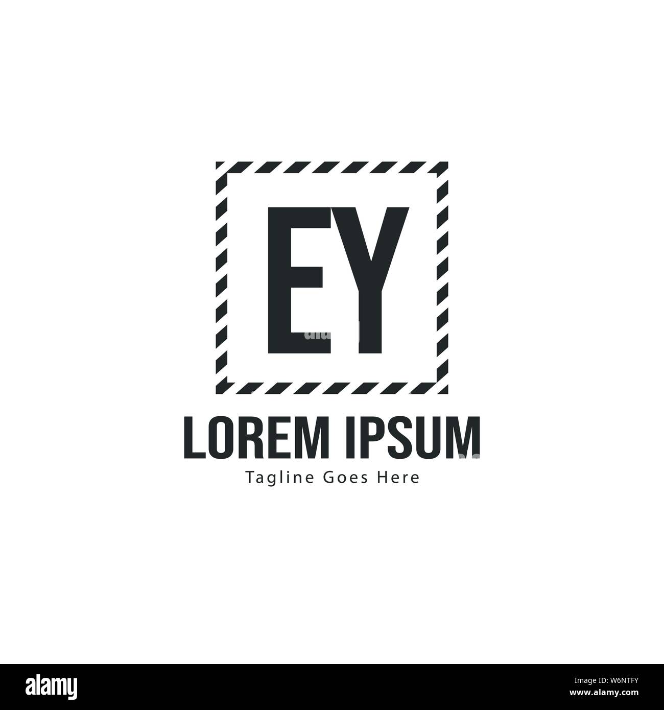 Initial EY logo template with modern frame. Minimalist EY letter logo ...