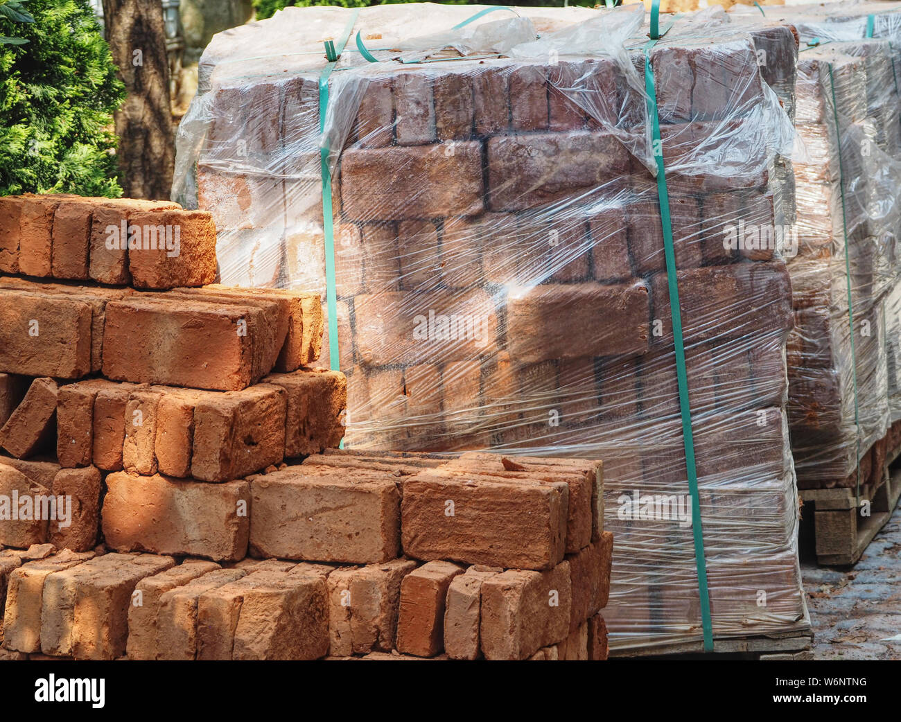 Byzantine brick stack for building restoration Stock Photo - Alamy