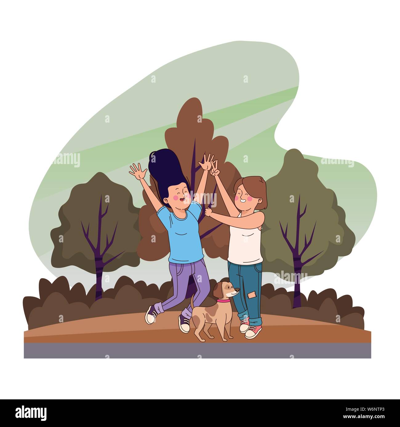 Teenagers walking together Stock Vector Images - Alamy