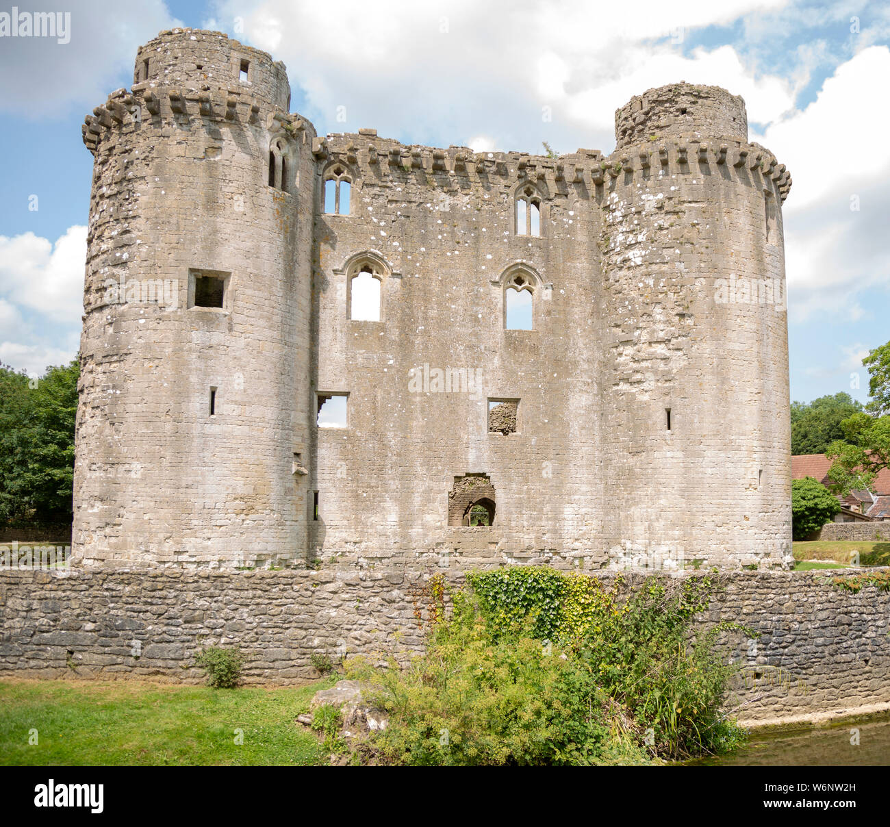 Ruins of Nunney castle, Somerset, England, UK built in 14th century ...