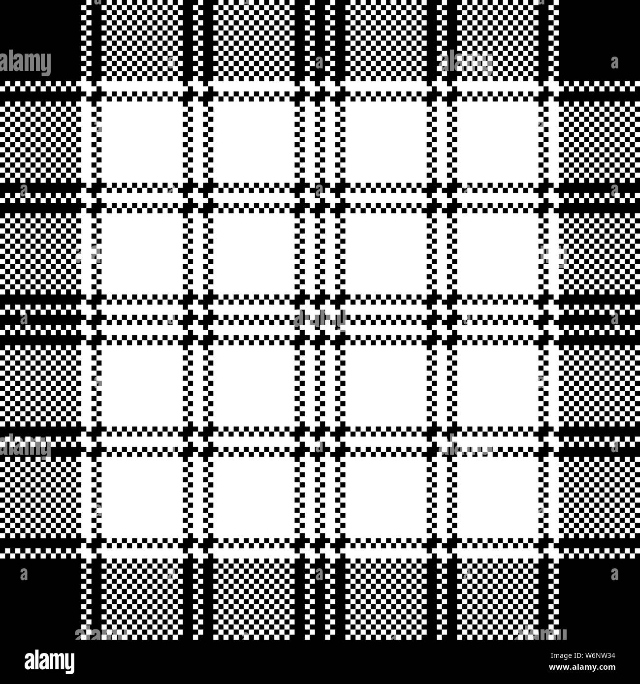 Pixel monochrome plaid seamless pattern. Vector illustration Stock ...