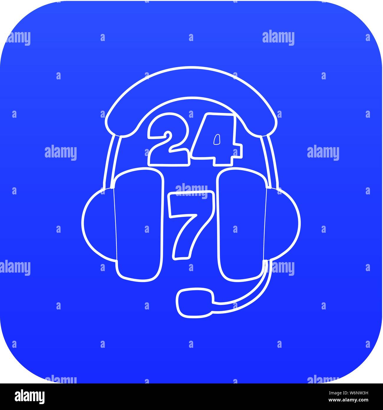 All day support icon blue vector Stock Vector Image & Art - Alamy