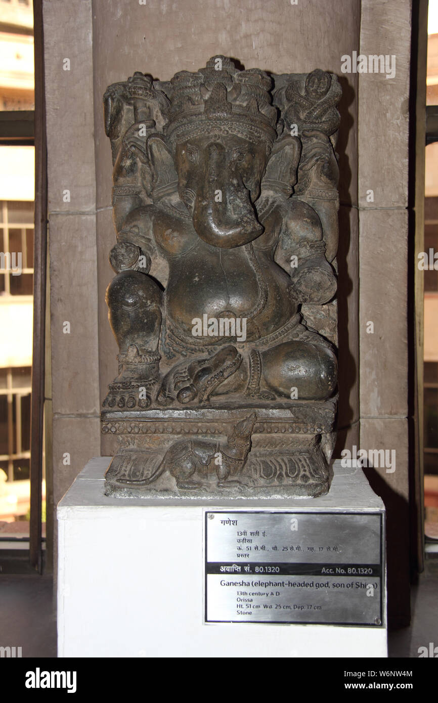 13th century statue of Lord Ganesha in a museum, National Museum ...