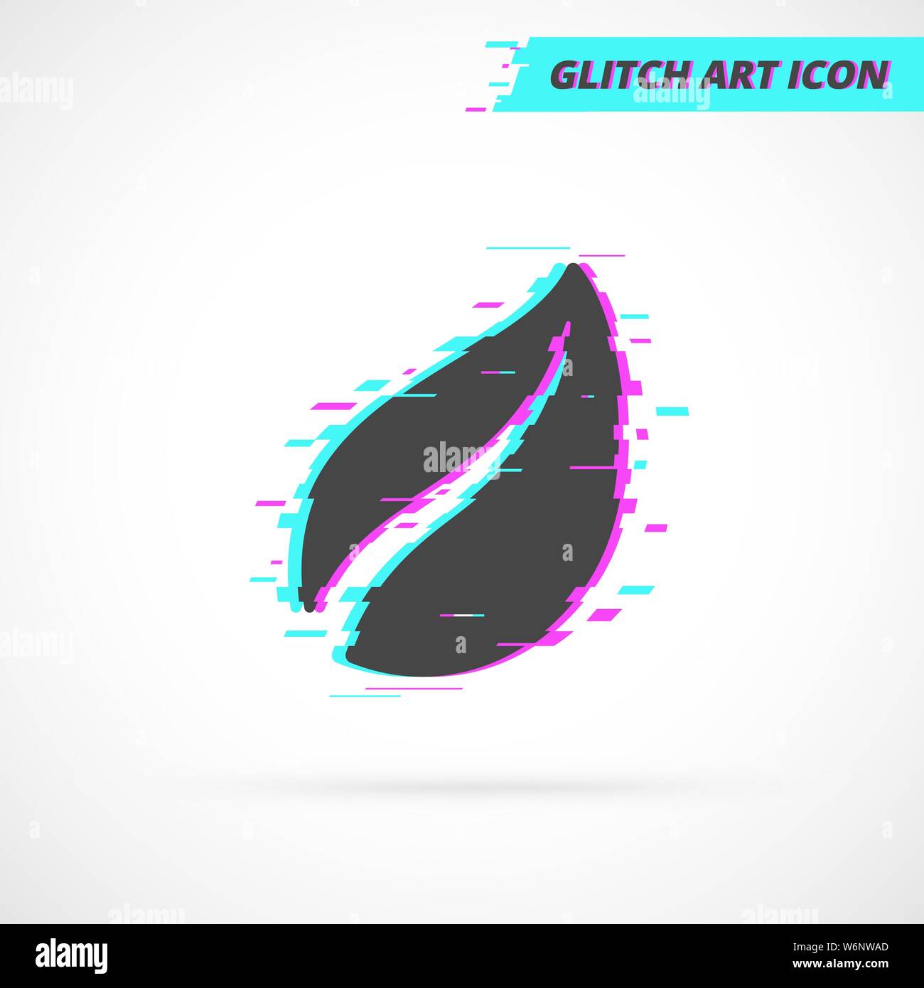 Single Leaf Glitch Art Vector Icon Stock Vector Image & Art - Alamy
